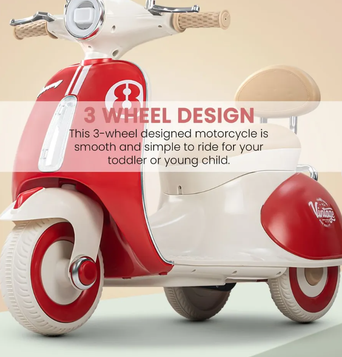 Vintage Vespa Electric Scooty with Light & Music Age 1-3 years – E ...