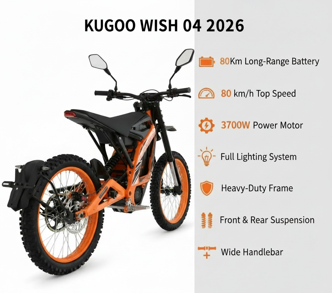 New 2026 Kugoo Wish 04 Electric Bike 60V 36Ah 3700W – E-Scooter UAE Hub