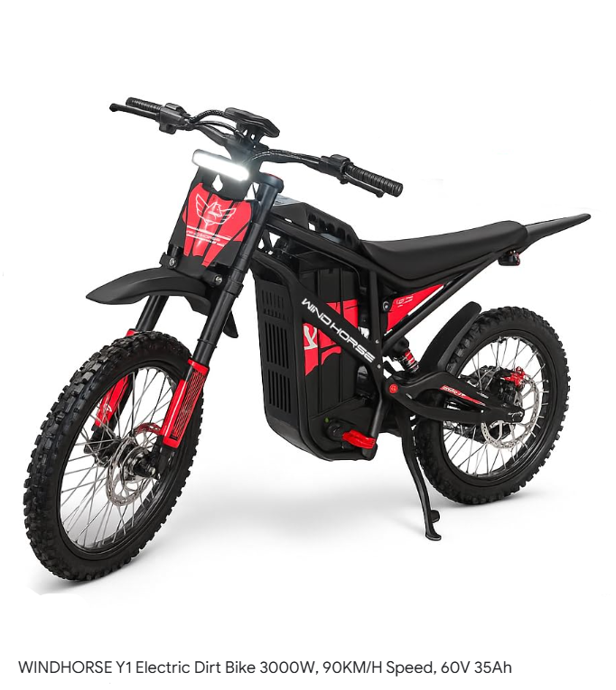Windhorse Y1 Electric Dirt Bike Best Mid Ranger With 60V 35Ah- Removab ...