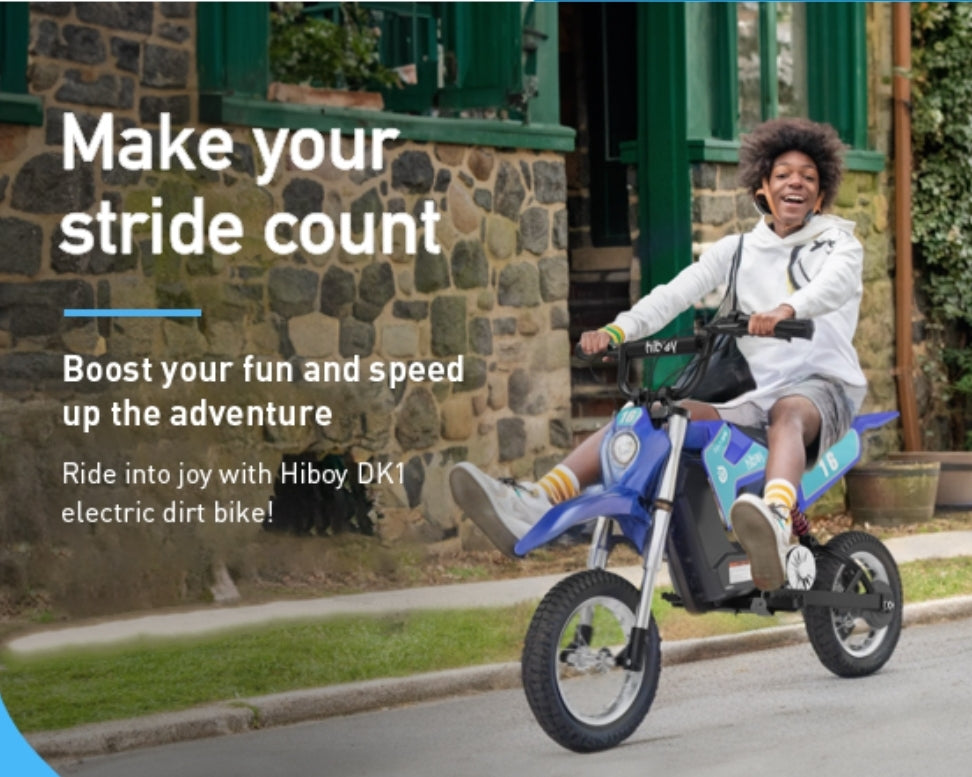 Hiboy DK1 Kids Electric Dirt Bike, 300W Off-Road Age 3-10 – E-Scooter ...
