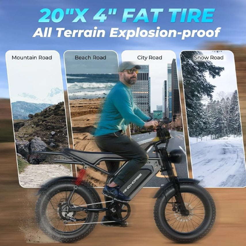 WINDHORSE V8 PRO 2025 NEW HARLE ELECTRIC BIKE 48V 15AH 750W – E-Scooter ...