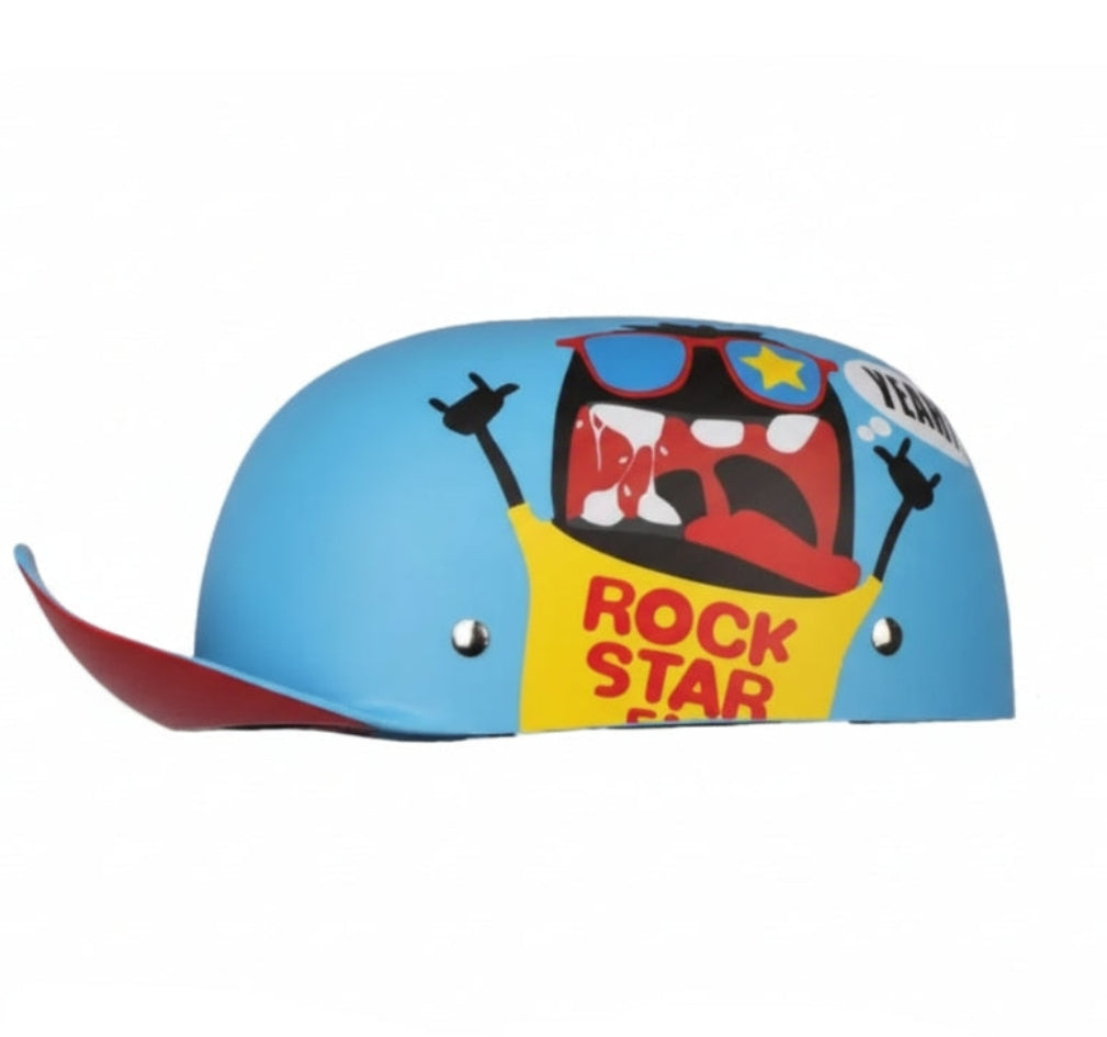 LV Cool ROCK STAR Skull Retro Half Shell Open Face Motorcycle Cap Helm ...