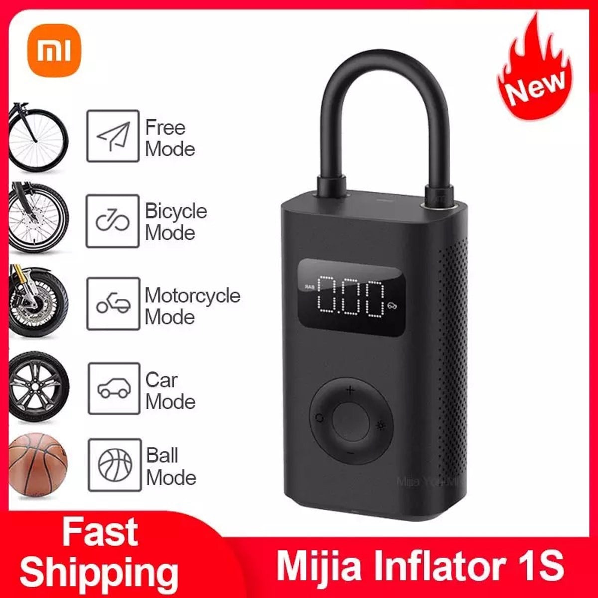 Mi Smart Digital Tire Pressure Detection Inflator Pump 1S – E-Scooter ...